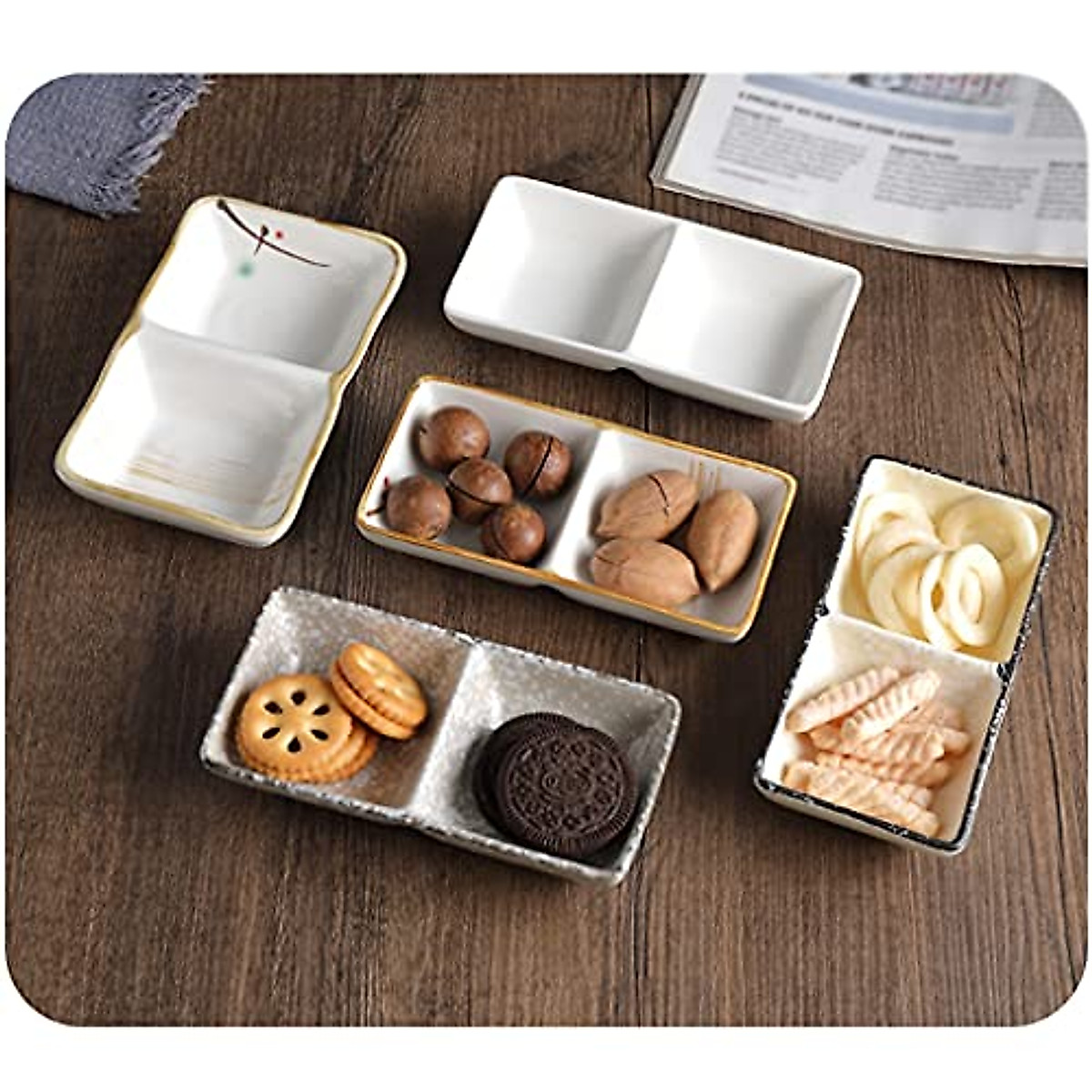 OUSIKA Ice Cream Porcelain Bowl-Snack Bowl Dessert Salad Bowl for Microwave Oven Dishwasher Refrigerator 4 Pieces Plates