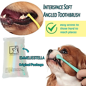 E.M&S.T by Emmeliestella Small Dog & Cat Toothbrush Micro Head, Cat Dental Care, Pets Toothbrush, Oral Hygiene, Easy to Handle, Deep Clean, Soft Bristles, Multi-Angle, Round&Pointed Toothbrush, 5 PCS