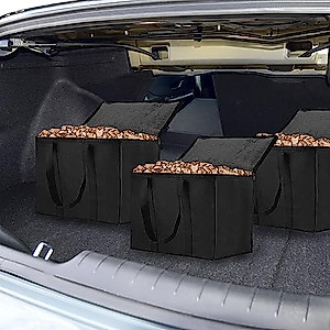 Wood Pellet Storage Containers, 3Pack 20LBs Black Wood Pellet Storage Containers for Smoker, Fuel Pellet Storage Bag, Charcoal Storage Bag, Pellet Storage Container Outdoor Waterproof
