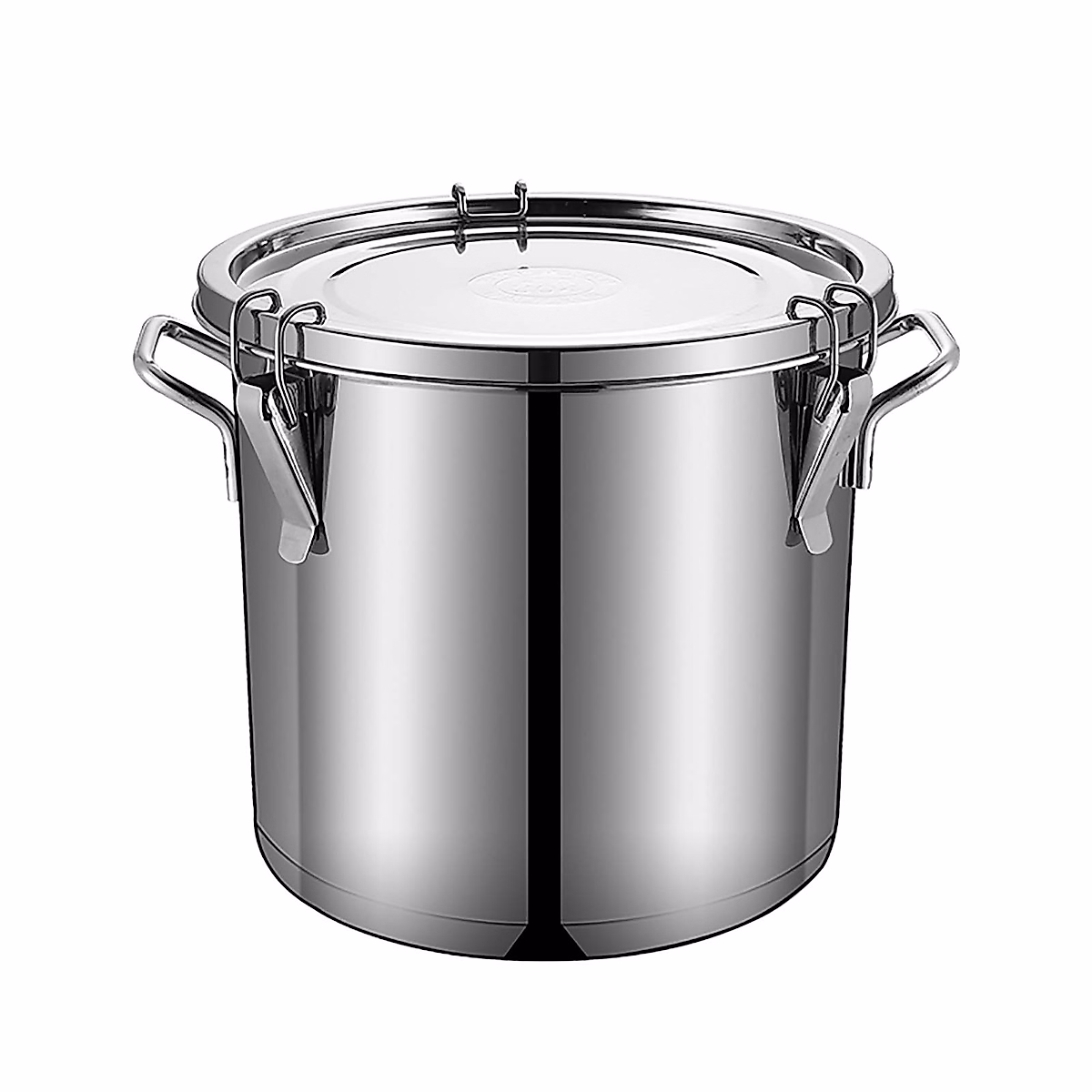 Stockpots Large Stock Pot,304 Stainless Steel Sealed Bucket, Sealed jar with lid，Double-layer Thickened, 24-hour Heat Preservation (Color : Silver, Size : 35cm35cm(33L))