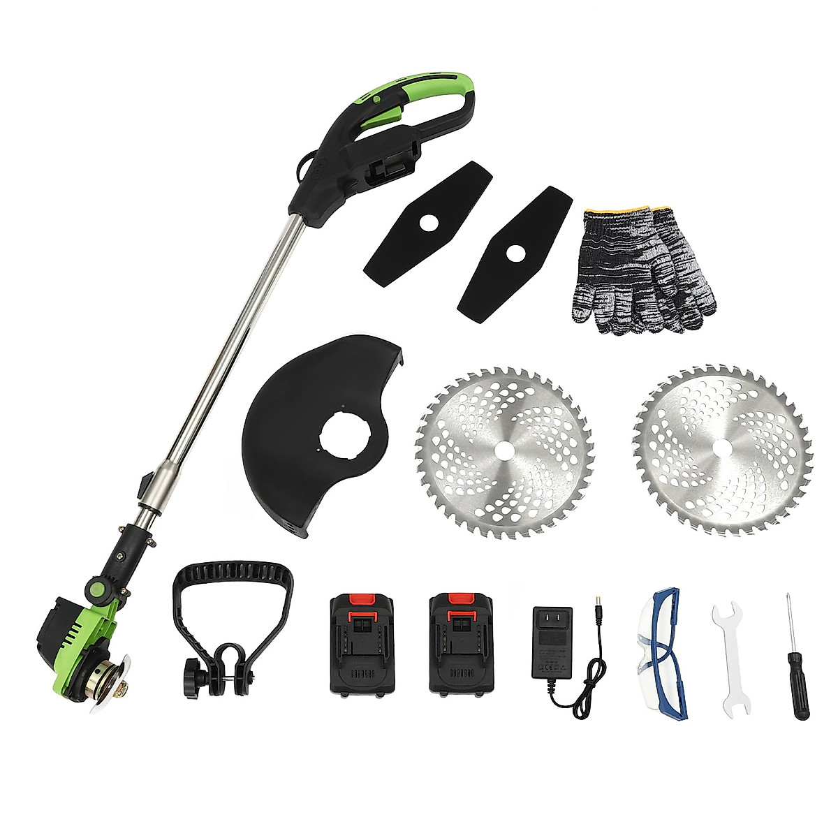 Cutycaty Electric Cordless Grass Trimmer, Battery Powered Lawn Edger Weed Wacker Cutter Grass Trimmer with 2980W Brushless Motor, Electric Grass Trimmer Hedge Shears for Yard Trimming