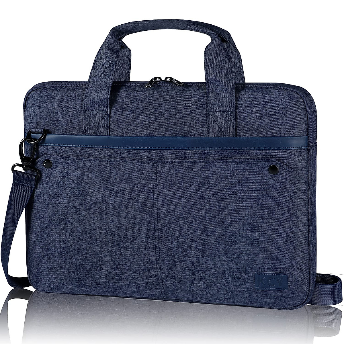 KCY Laptop Bag Case 13 13.3 14 Inch with Shoulder Starp, Waterproof Slim Computer Sleeve Compatible with MacBook Air 13 M1/M2, MacBook Pro 13/14, 13.5” Surface Laptop 5/4, Chromebook 14, Blue