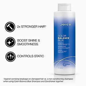 Joico Color Balance Blue Shampoo & Conditioner Set | Eliminate Brassy and Orange Tones | For Lightened Brown Hair