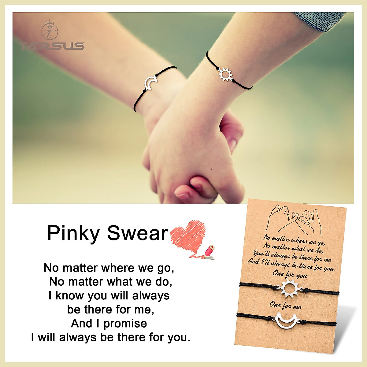 Tarsus Friendship Bracelets Gifts, Best Friend BFF Bracelet Gifts for 2 Bestfriend Sister Women Friends Female Birthday Christmas Galentines Day