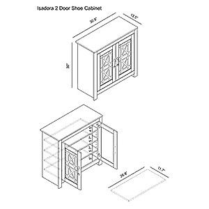 Galano Isadora 12 Pair Shoe Cabinet with 2 Door, Modern Shoe Rack, Standing Shoe Cabinet, Shoe Storage with Doors, Shoe Rack, Shoe Organizer for Home, Office