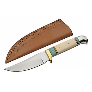 8.25″ Daylight Bone And Turquoise Resin Stainless Steel Edc Hunting Knife