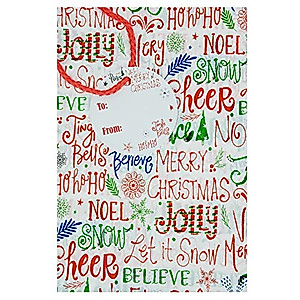 2 Giant Christmas Gift Bag 36x44" W/tie & Gift Card Set of 2