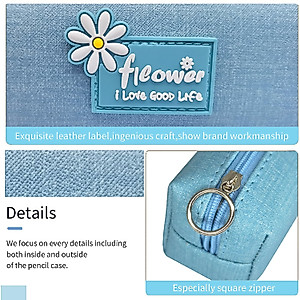 ONEDIGI Small Pencil Case Student Pencil Pouch Cute Pencil Pouch Coin Pouch Cosmetic Bag Office Stationery Organizer For Teen School-Blue