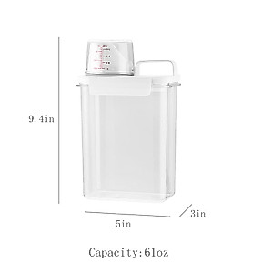 [2 Pack] Laundry Detergent Dispenser for Laundry Room Organization and Storage,61 Oz Laundry Soap Dispenser,Liquid Laundry Detergent Dispenser with 4 Removable Labels,BPA Free & PET Plastic,Clear