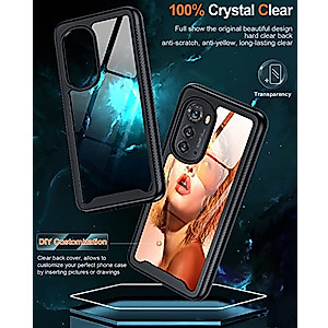 LeYi for Motorola Edge 2022 Case, Moto Edge 2022 Case with 2 Tempered Glass Screen Protector, Full-Body Shockproof Bumper Rugged Hybrid Clear Protective Phone Case for Motorola Edge 2022, Black