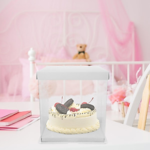 Kichvoe 5pcs Clear Cake Box 6 inch Transparent Bakery Boxes Plastic Cake Carrier with Lid Food Box Cupcake Cake Container Cake Packing Case for Wedding Birthday Christmas