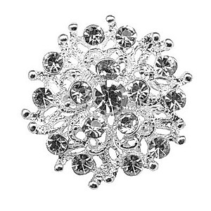 L'VOW Silver Crystal Broaches Brooch Pins Wedding Brooches Bouquet Kit Pack of 25Pcs