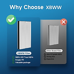 XBWW F1 Replacement Air Filter Compatible with 3M Filtrete FAP-C01-F1, FAP-T02-F1, FAP-C01BA-G1, FAP-T02WA-G1, FAP-ST02W and FAP-ST02N, 2 Packs