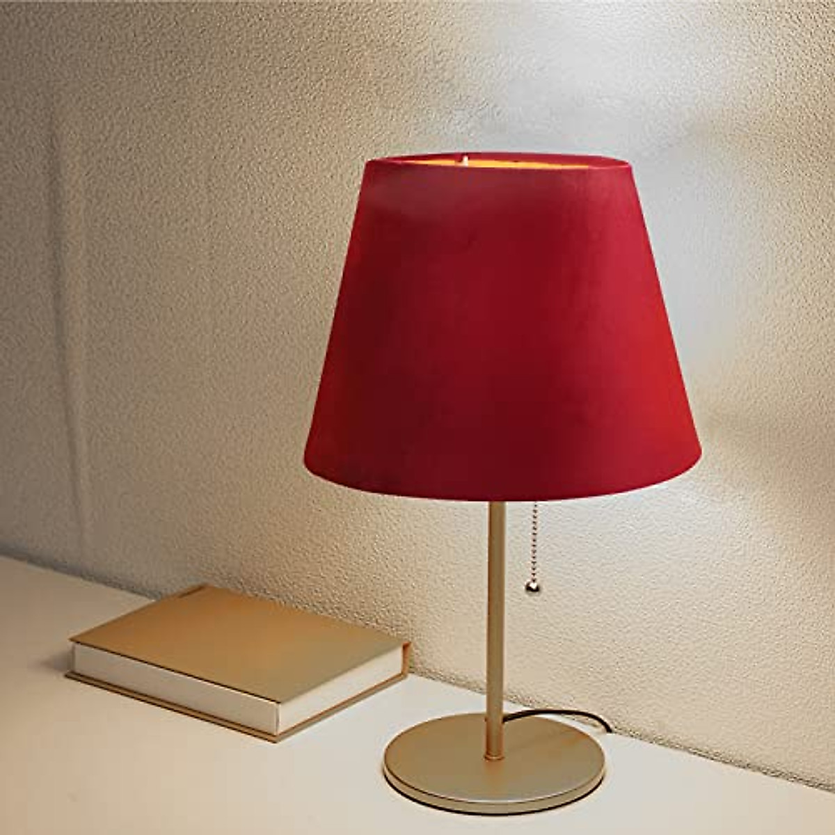 Uonlytech Chandelier Lamp Shades Fabric Barrel Lampshade Lamp Cover Small Clip On Lamp Shade for Table Wall Floor Lamp E27 Red