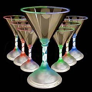 Flashing Panda 6 oz LED Light Up Flashing Martini Glass - 1 Cup