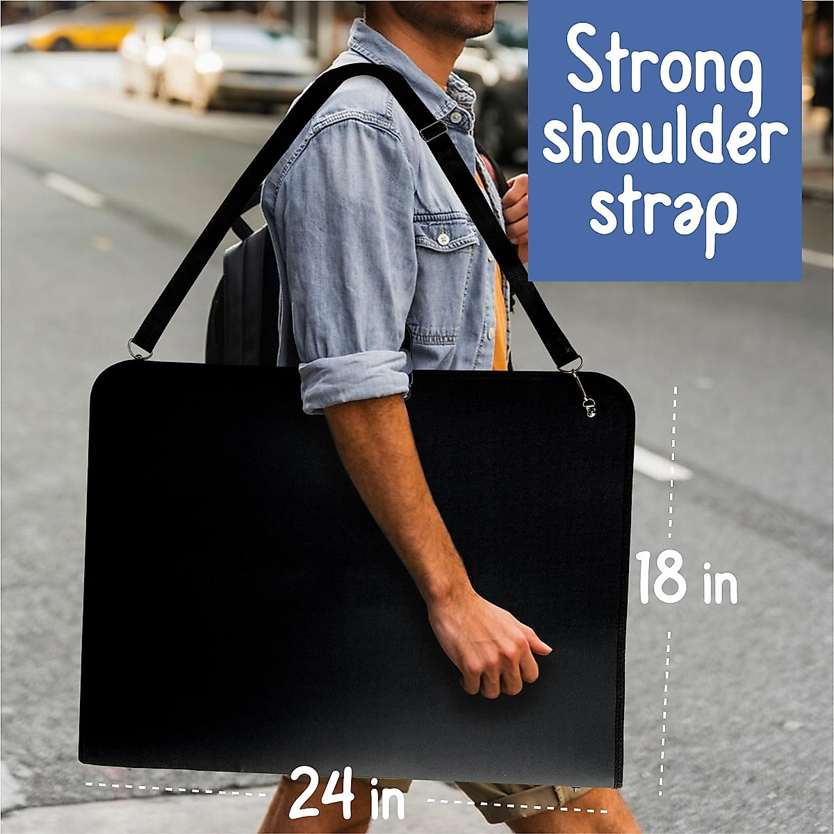 Art Portfolio Case 18x24 Artist Portfolio, With Handle & Adjustable Shoulder Strap And One Notebook B 5 Planner Waterproof, Portfolio Folder for Artwork, Art & Craft Portfolios, Art Portfolio Bag