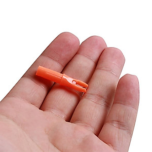 SOPOGER 50 Packs Archery Arrows Nocks - Arrow Inserts for Carbon Arrows .244/6.20mm Plastic Arrow Nocks for DIY Hunting Shooting (Orange)