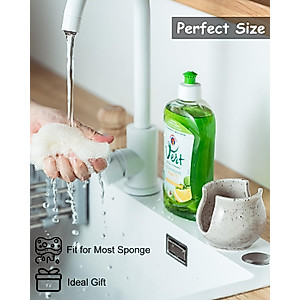 Zoeeker Sponge Holder for Kitchen Sink, Ceramic Dish Sponge Drying Caddy Sponge Rack Kitchen Organizer Cute Kitchen Accessories for Sink Counter, Speckled Glaze