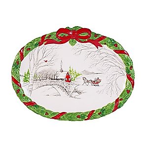 Fitz and Floyd Vintage Holiday Serving Platter Tray, Standard, Multicolored