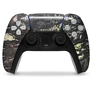 WraptorSkinz Skin Wrap compatible with Sony PS5 DualSense Controller Marble Granite 03 Black (CONTROLLER NOT INCLUDED)