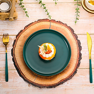 TaoBary 100 Pieces Disposable Wooden Slice Paper Place Mats Round Rustic Brown Wood Slices Charger Place Mat Bulk Table Paper Placemats for Summer Spring Fall Wedding Dinner Baby Shower Birthday Party