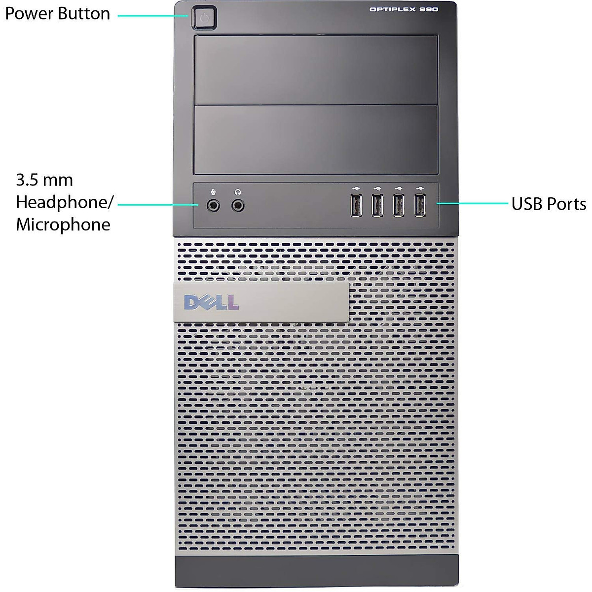 Dell Optiplex 790 Desktop Tower PC, Intel Quad Core i5 (3.10GHz) Processor, 16GB RAM, 2TB Hard Drive, Windows 10 Professional, DVD, Keyboard, Mouse, WiFi (Renewed)