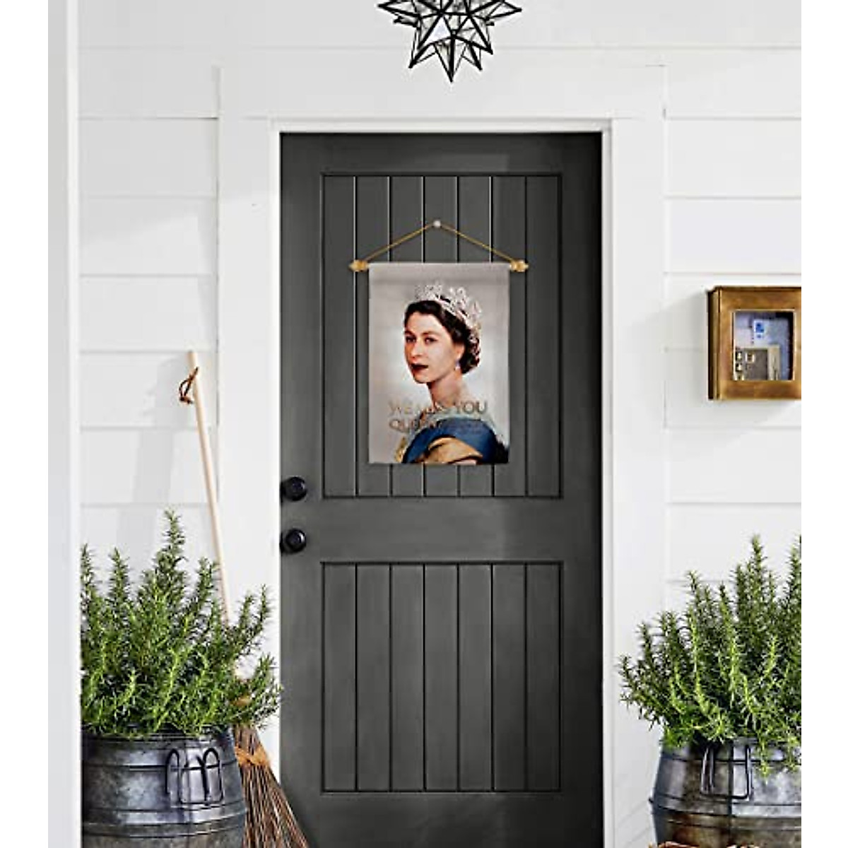 Queen Elizabeth II Flag We Miss You Garden Flag Set Wood Dowel Sweet Life Sympathy Remembrance Memorial Bereavement Love Support Emotion Postive House Banner Small Yard Gift Double-Sided, Made in USA