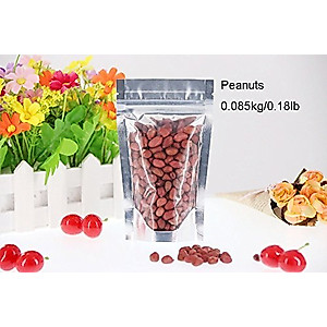 SumDirect Reusable Aluminium Foil Zip Lock Stand Up Food Pouches Bags with Notch for Food Storage 5.1x 7.8 Inches, 11.5oz, Pack of 50