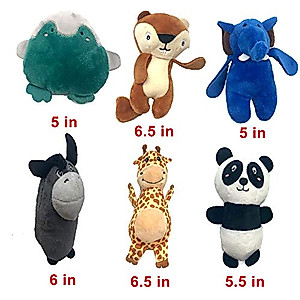 Jalousie 12 Pack Plush Animal Dog Toy Dog Squeaky Toys Cute Pet Plush Toys Stuffed Puppy Chew Toys for Small Medium Dog Puppy Pets - Bulk Dog Toys (12 Pack Animal)