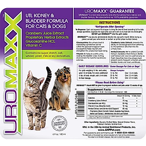 UroMAXX Urinary Tract, Kidney & Bladder Formula for Cats and Dogs 6Oz - 2 Pack