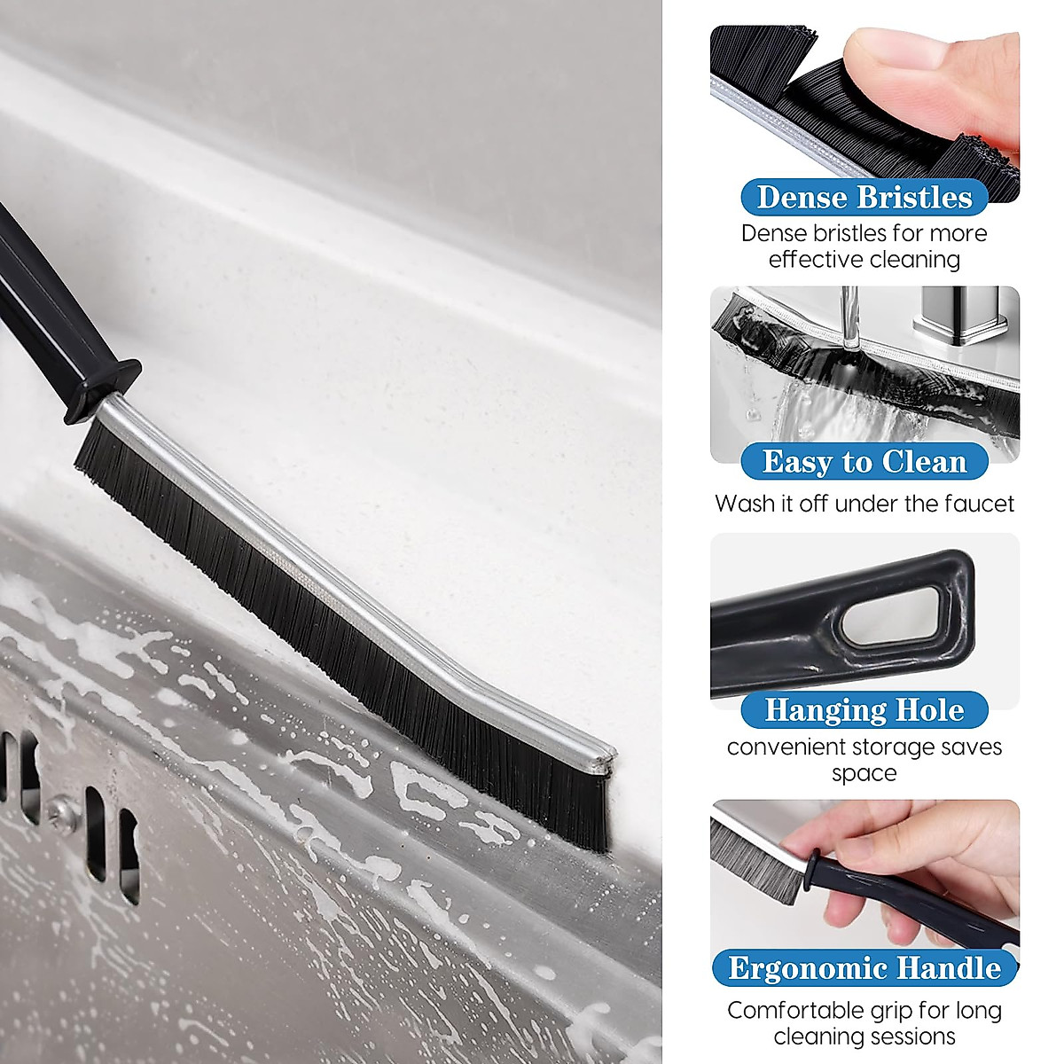 Crevice Cleaning Brush - 9 PCS Multifunctional Hard Bristle Crevice Cleaning Brush, Cleaning Tools Cleaning Brush for Household Use, Home, Kitchen, Bathroom, Window, Vehicle, Faucets, Toilet, Grout