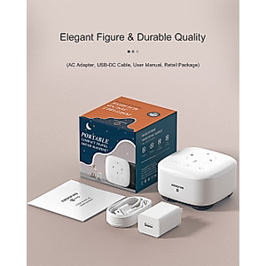 White Noise Machine, elesories Sound Machine Sleep Therapy Soother for Adults Baby Kids Sleeping, 24 Soothing Sounds Including White Noise/Fan Sounds/Nature Sounds/Lullaby for Nursery Office