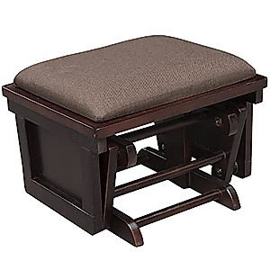 HOMCOM Nursery Glider Rocking Chair with Ottoman, Thick Padded Cushion Seating and Wood Base, Brown