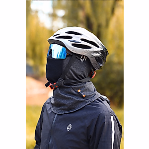 LEICURACE Skull Cap with Glasses Holes Thermal Cycling Helmet Liner Running Beanie for Men Women Black