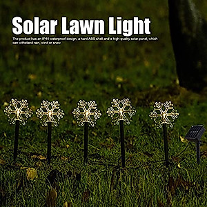 FastUU Holiday Decoration Light, Waterproof Durable Practical Romantic Solar Light Snowflake for Courtyardsyard for Outdoor for Garden Landscape for Home