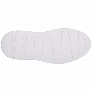 A|X Armani Exchange Men's Thick Sole Leather Sneakers, Optical White, 8