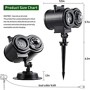 Christmas Projector Lights Outdoor Waterproof: Snowflake Holiday Projector Light with Remote Control - 26 HD Effects (3D Ocean Wave&Patterns) Projector Light for Xmas Holiday Party Garden Decorations