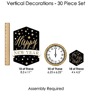 Big Dot of Happiness New Year’s Eve - Gold - New Years Eve Party DIY Dangler Backdrop - Hanging Vertical Decorations - 30 Pieces