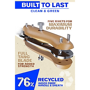 Dalstrong 3pc Knife Set - Gaia Series - Chef Knife, Santoku Knife, Paring Knife - High-Density Wood Fiber Handle - Gift Sustainable and Eco-friendly Kitchen - w/Sheaths