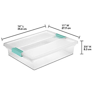 Sterilite 5.7 Qt Large Clear Plastic Stackable Storage Container Bin Box Tote w/Clear Latching Lid Organizing Solution for Home & Classroom, (12 Pack)