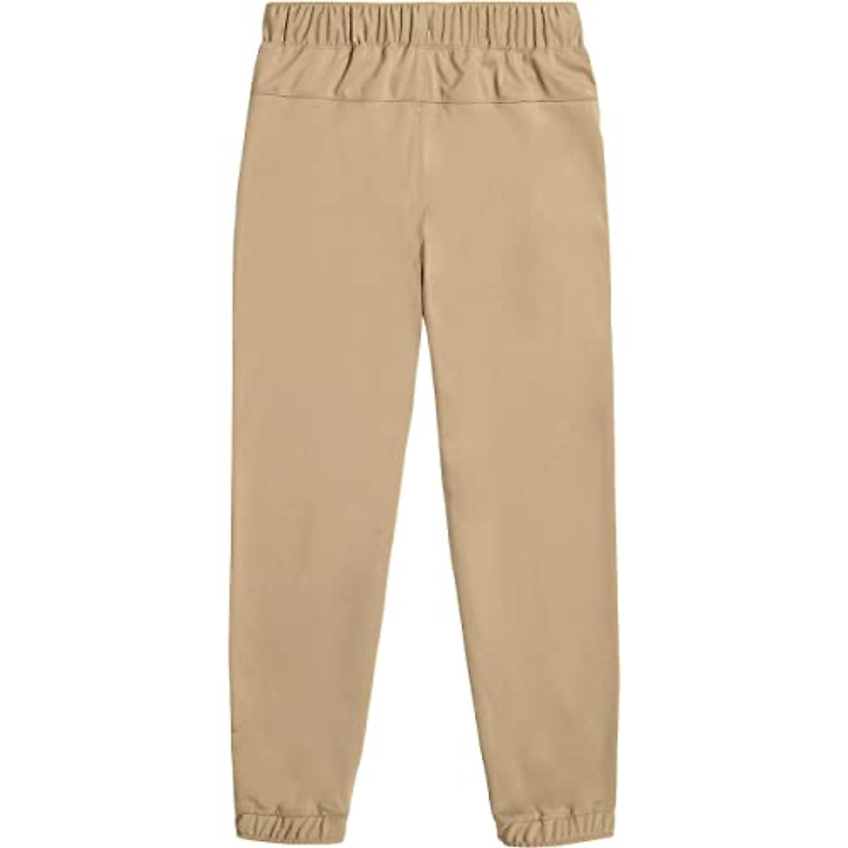 Nautica Boys' School Uniform Jogger Pants, Elastic Waistband with Drawstring Closure, Stretch Twill Fabric, Burnished Khaki/Warp Knit, 14-16