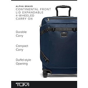 TUMI - Alpha Bravo Continental Front Lid Expandable 4 Wheeled Carry-On - Expandable Luggage - 21.8" X 16.0" X 9.0" - Navy