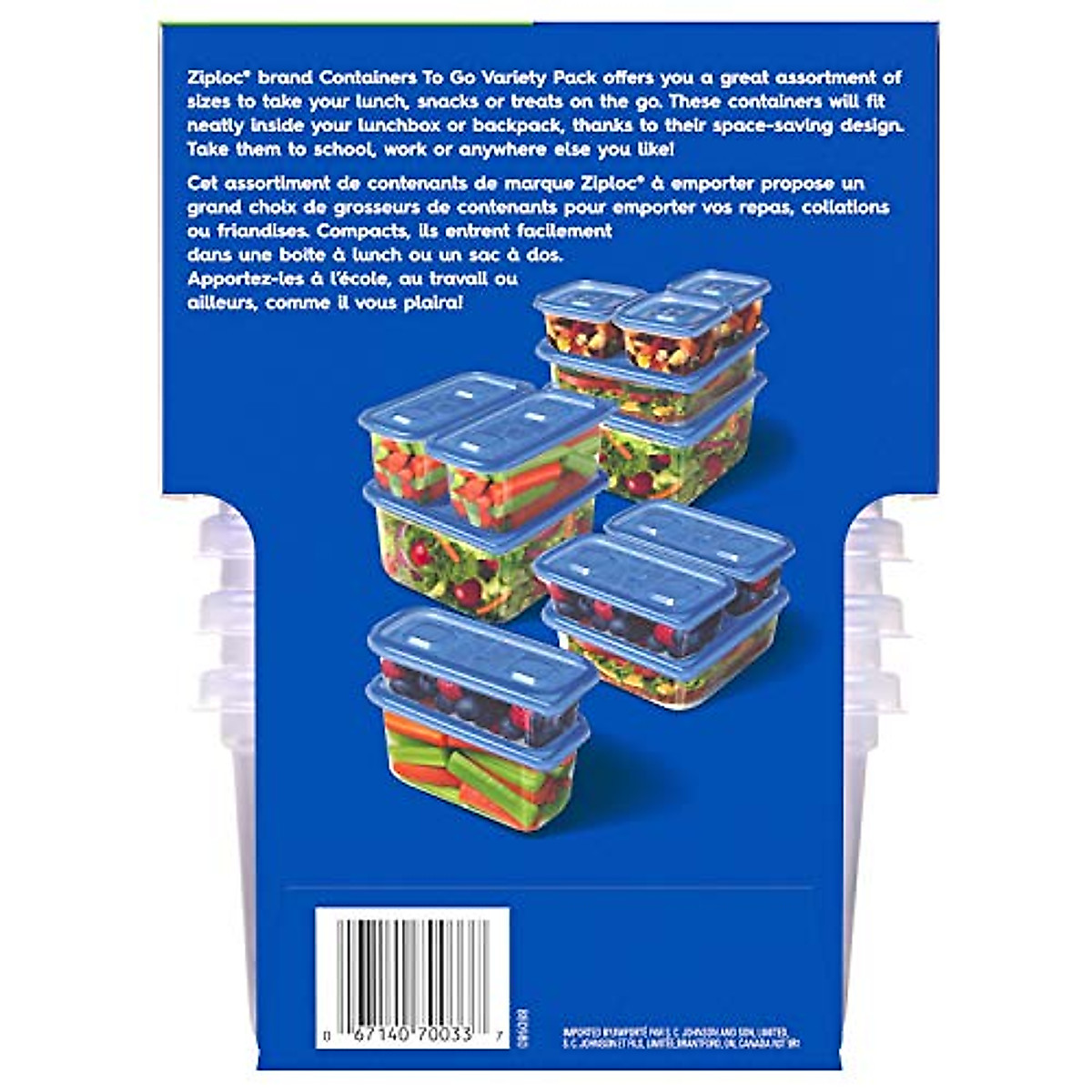 Ziploc 26 Pack To Go Disposable Rectangular Food Containers, 1.18L, Small