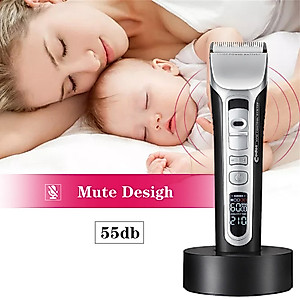 Man’s Intelligence Cordless Hair Clippers Hair Cutting Machine with LCD Display(Black)