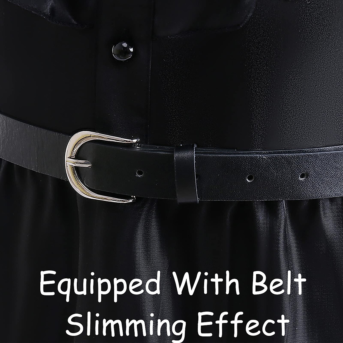 VORLITS Black Halloween Costumes Dress Girls Cosplay Christmas Party With Wigs Belt Socks Cat Ears Headband Wig Cap