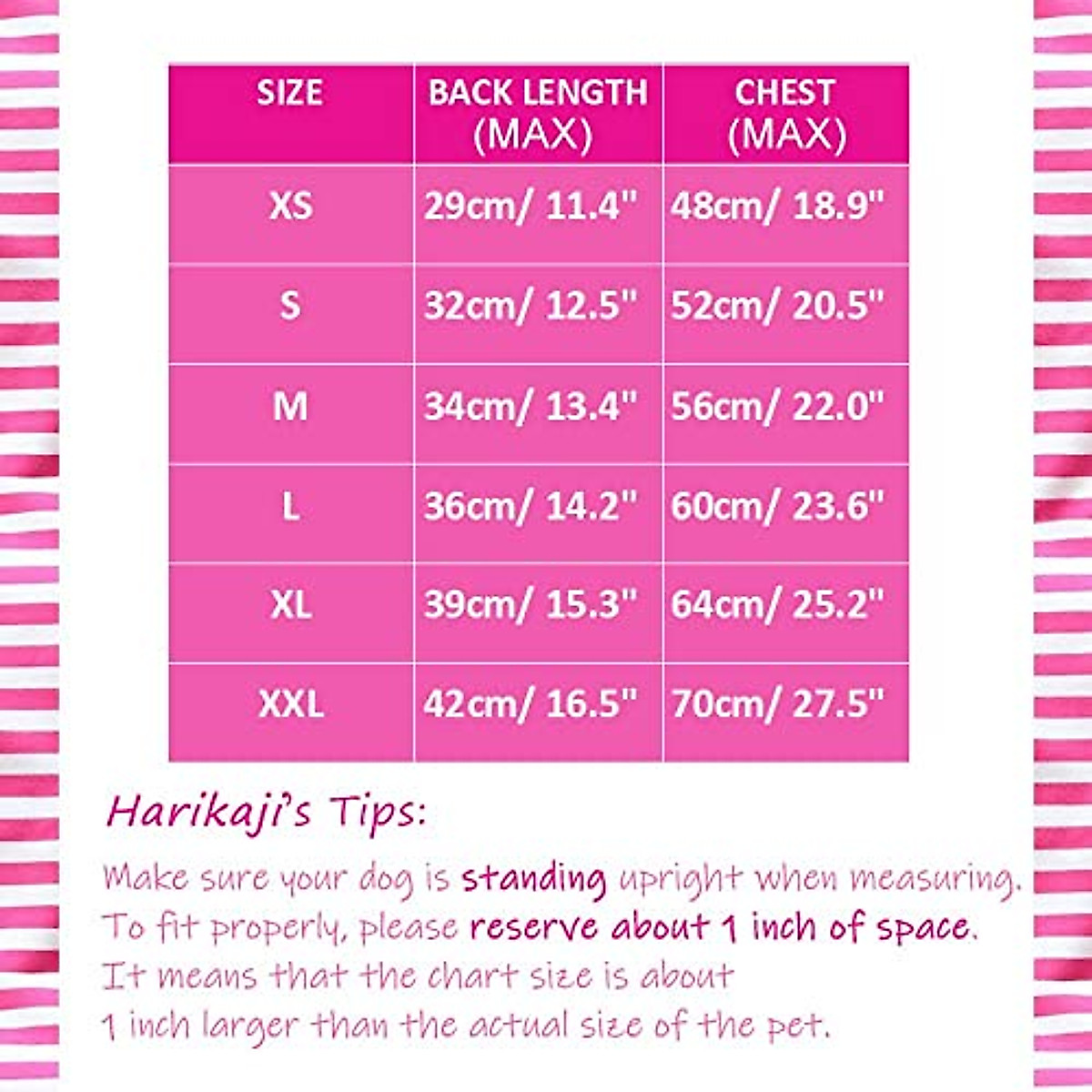 Harikaji Dog Pajamas,Dog Striped Jumpsuit Pet Clothes Leg Cover Pjs for Cats Dogs(Pink,L)