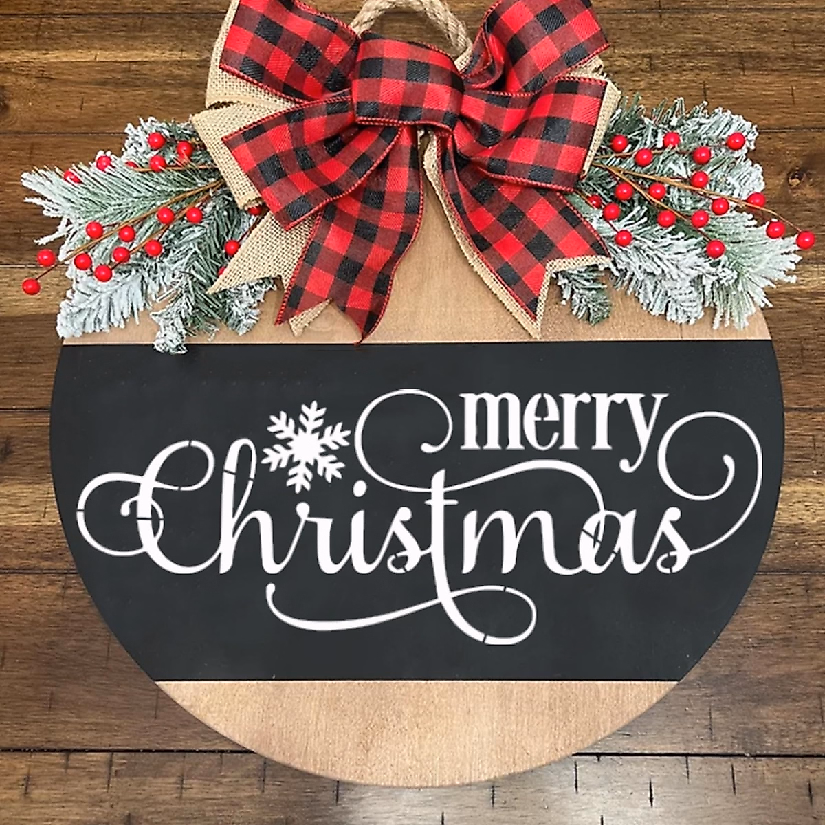 10 Pieces Large Christmas Stencils for Painting on Wood, Reusable Merry Christmas Stencil Candy Cane Christmas Tree Farm Template Holiday Stencils for Wood Sign DIY Crafts (10Pieces large christmas-1)