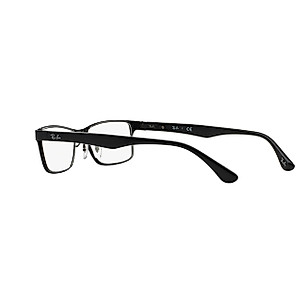 Ray-Ban RX6238 Square Prescription Eyeglass Frames, Black/Demo Lens, 55 mm