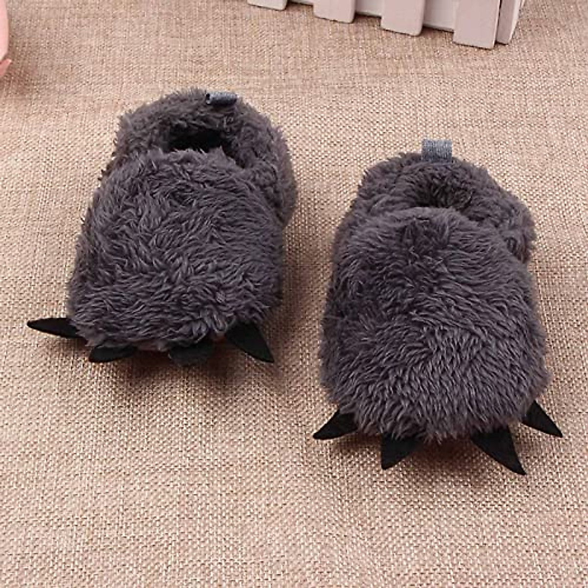 Lykmera Autumn Winter Children Baby Toddler Shoes Flat Non Slip Soft Warm Comfortable Cute Cartoon Shape Baptism Shoes (Grey, 6-12 Months)