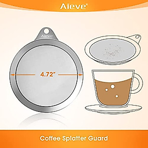 AIEVE Coffee Bar Accessories, 304 Stainless Steel Coffee Splatter Guard Espresso Accessories Coffee Drip Tray Espresso Splatter Guard for Keurig, Cuisinart, Ninja, Mr Coffee and other Coffee Maker
